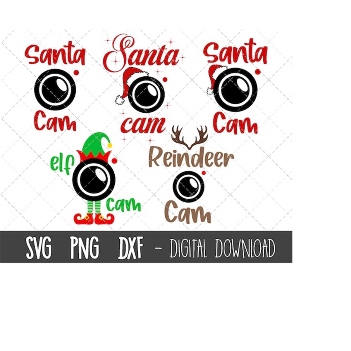 Santa cam svg bundle, elf cam svg, reindeer cam svg, santa c | Inspire Uplift