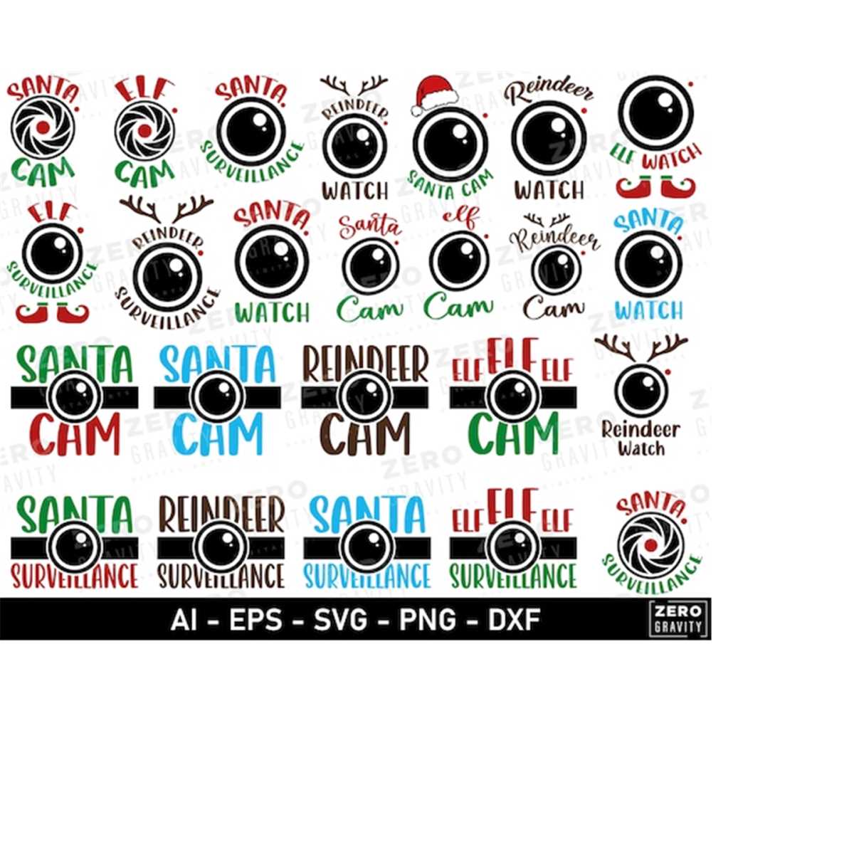 Santa Cam Svg for Christmas, Digital Download Santa Cam Orna - Inspire Uplift