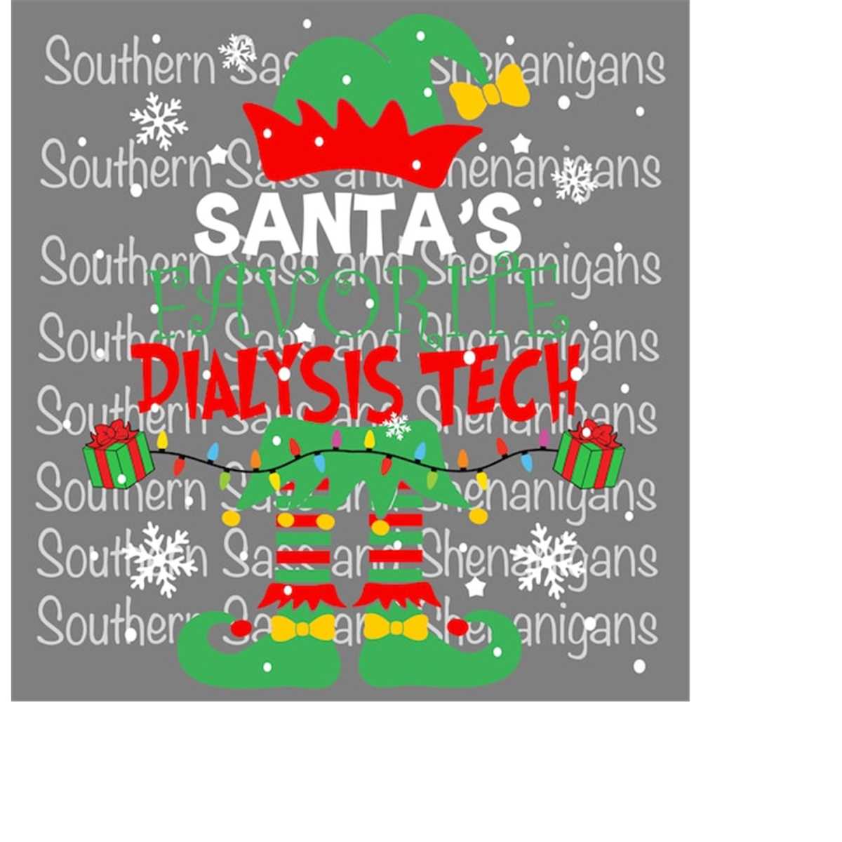 Santa&39s Favorite Dialysis Tech Elf Boy Girl SVG PNG - Inspire Uplift