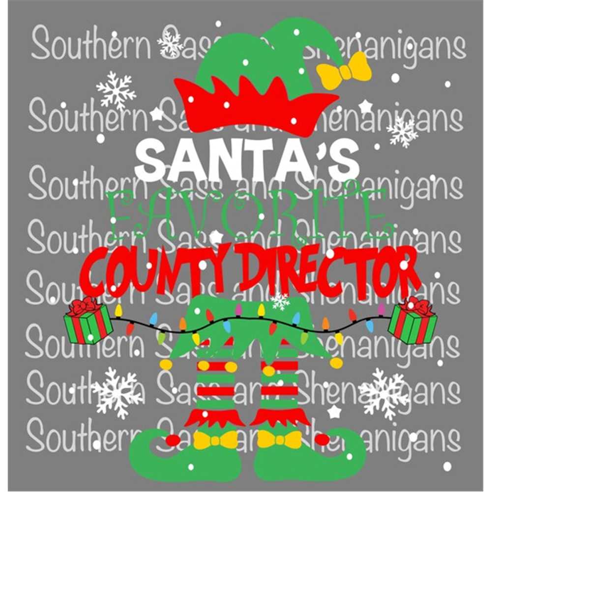 Santa&39s Favorite County Director Boy Girl Elf SVG PNG | Inspire Uplift