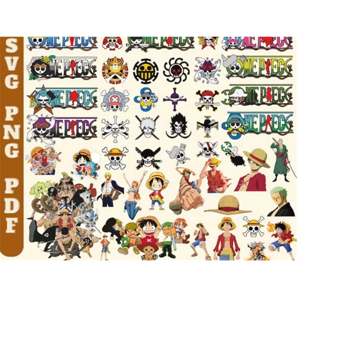 One piece Svg Bundle || Layered Anime || One piece Png || on | Inspire ...
