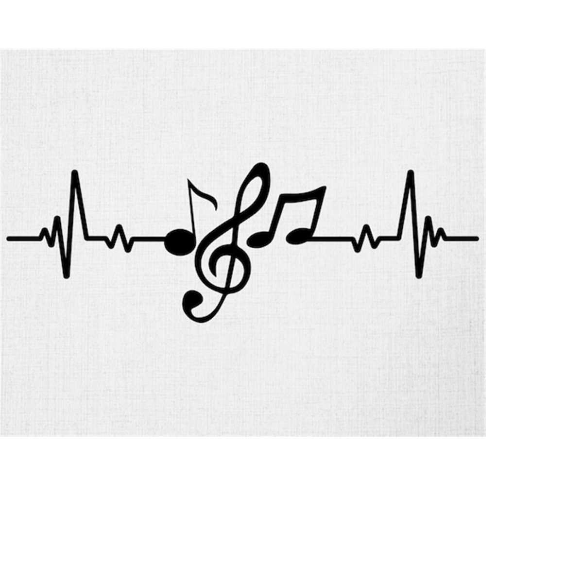 Music Note Heartbeat Svg, Digital Download, Heartbeat Svg, M | Inspire ...