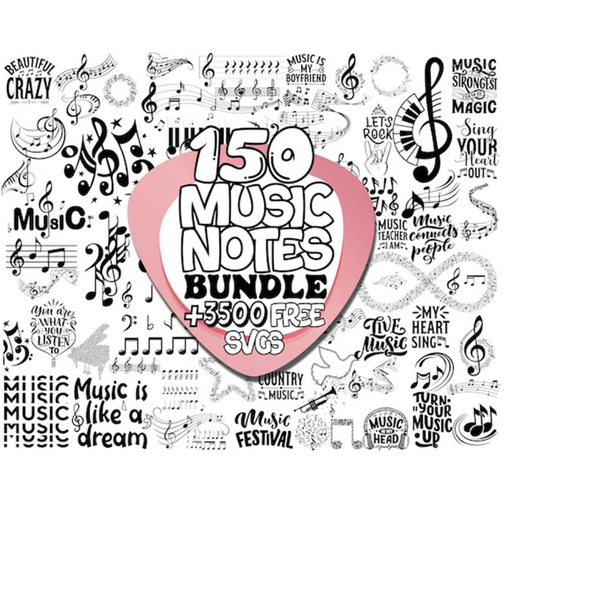Music Notes Svg | Guitar Note Svg | Musical Notes Clipart | | Inspire ...