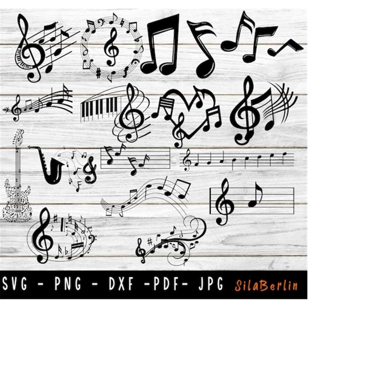 Music Notes Bundle SVG, Music Svg, Music Key Svg, Guitar Not - Inspire ...