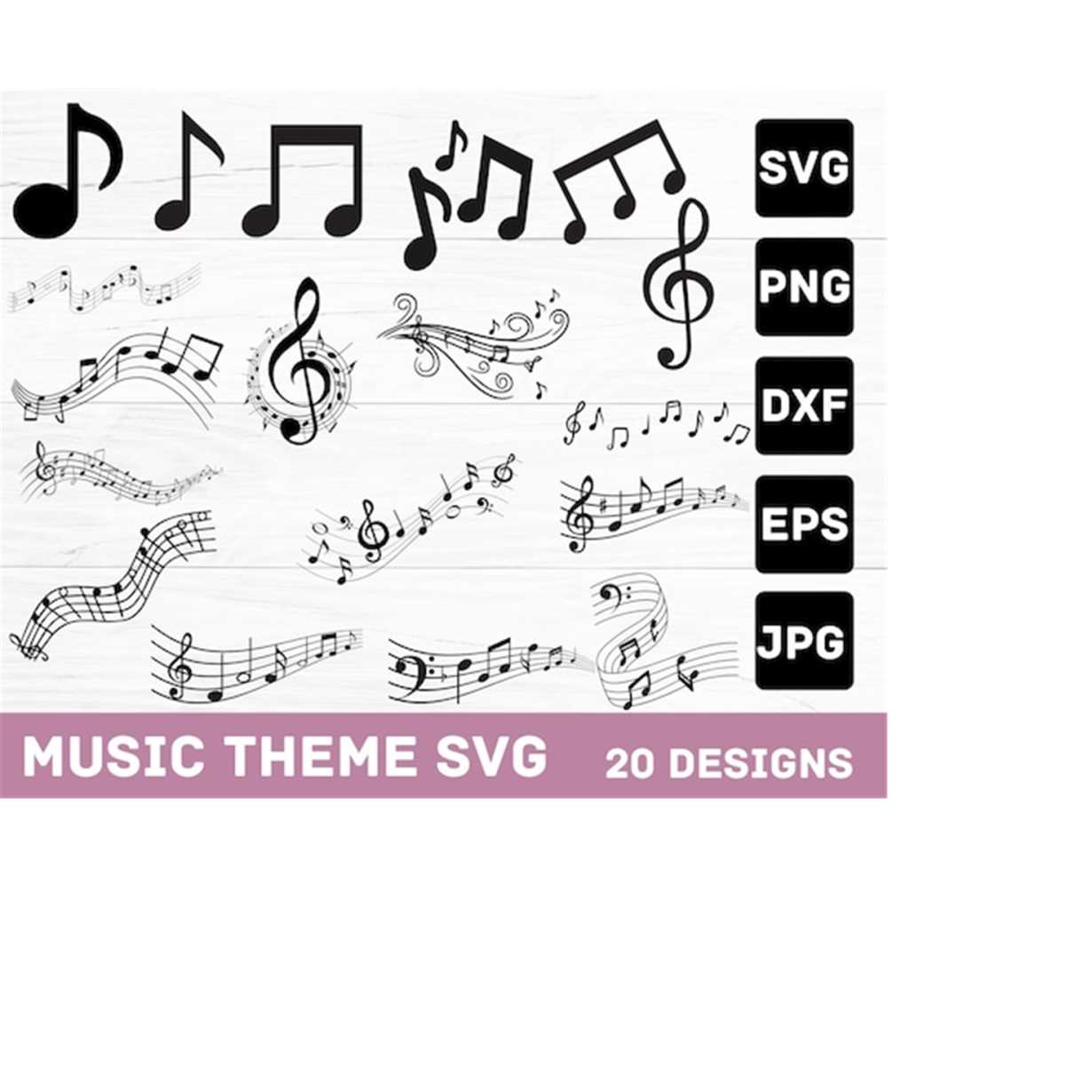 Music Notes SVG Musical Notes Clipart Music Lover Svg Files | Inspire ...