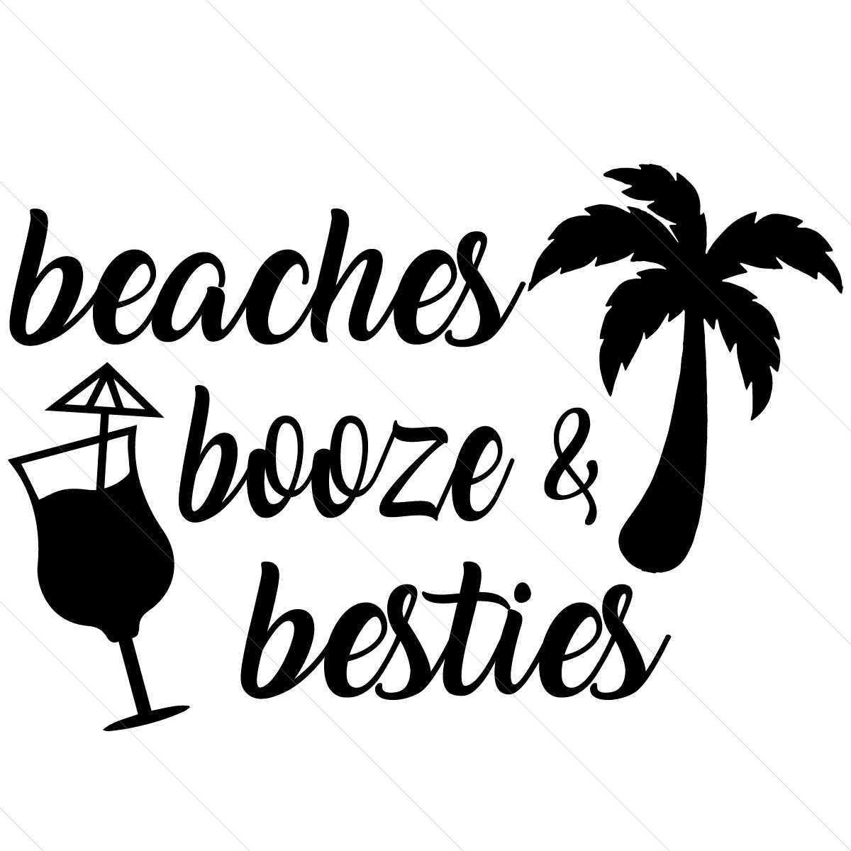 Beaches Booze And Besties Svg | Inspire Uplift