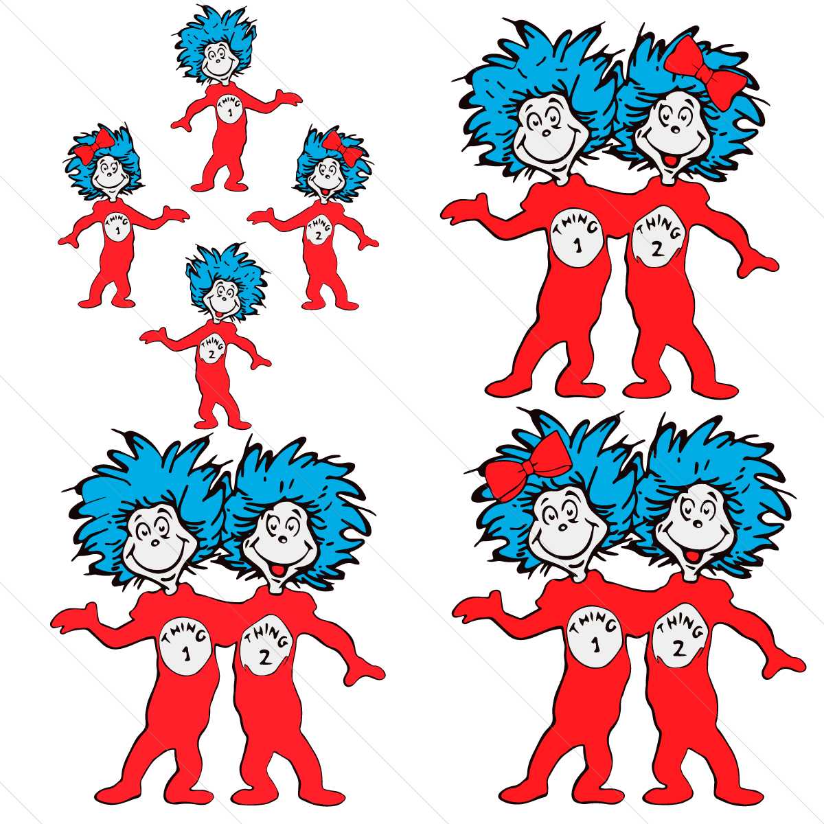 Thing 1 Thing 2 Embroidery Design | Inspire Uplift