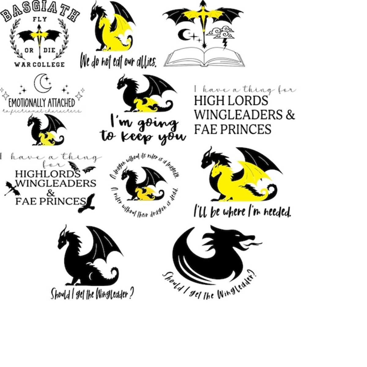 Fourth Wing SVG Iron Flame svg Pack svg pdf Digital Image De | Inspire ...