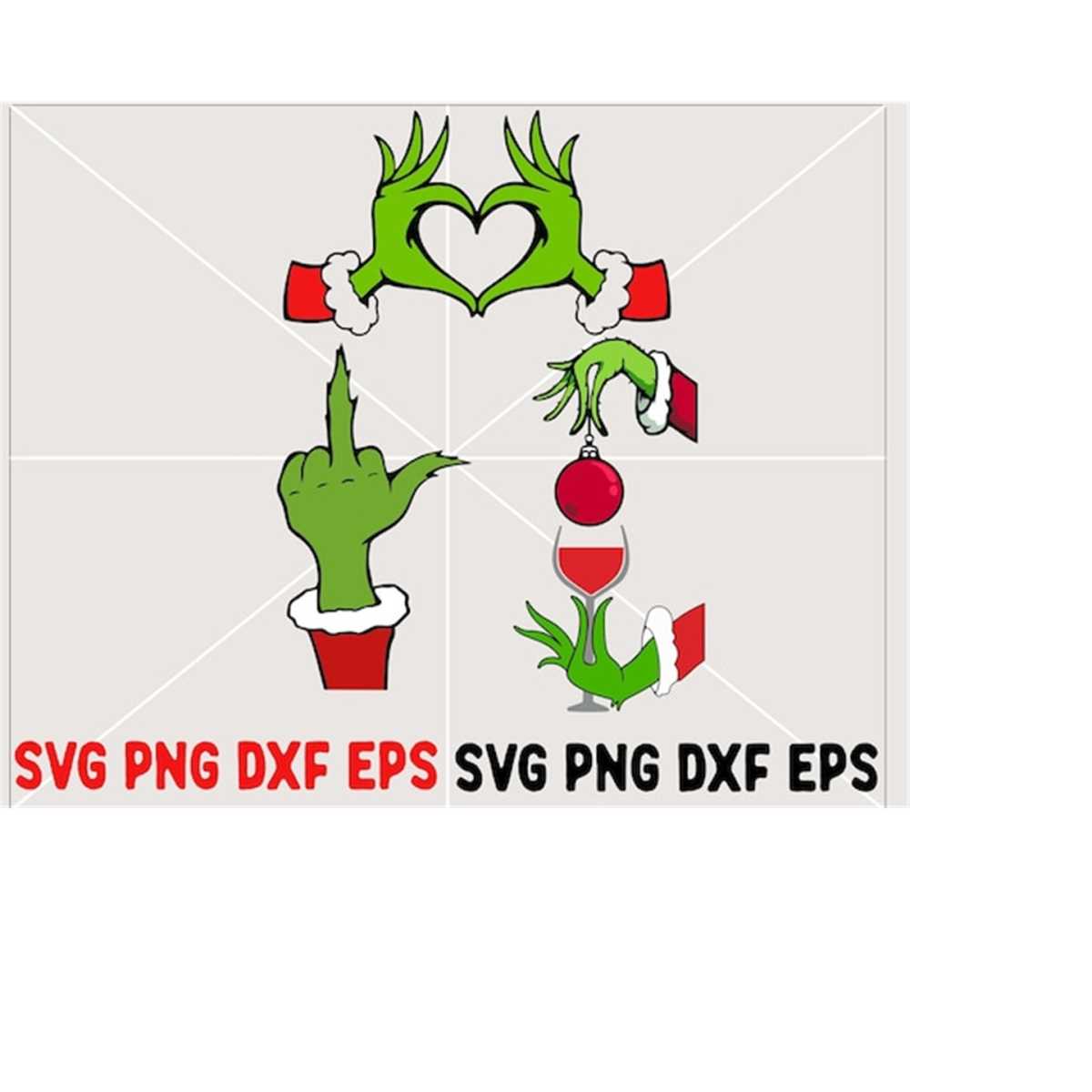 Grinch Hand Svg Png Bundle,Grinch Hand with Ornament Svg Png - Inspire ...