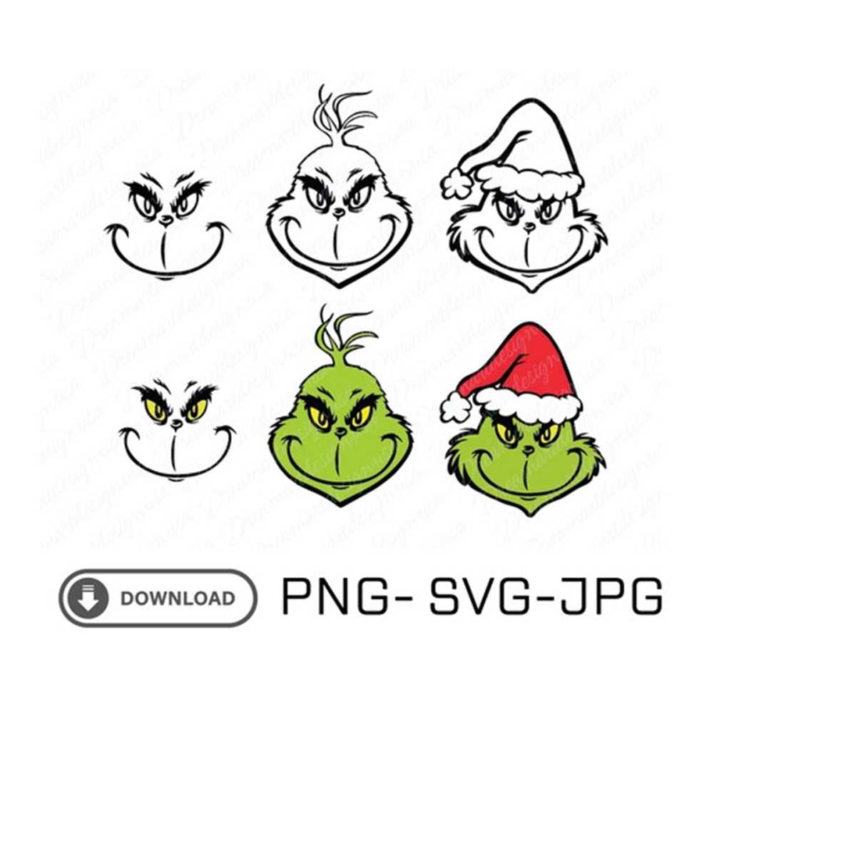 Grinch Face SVG, PNG, Cricut, Grinchy face Svg, Christmas Sv - Inspire Uplift