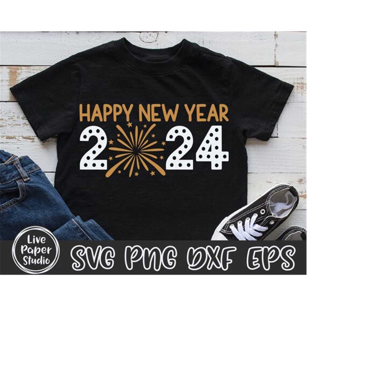 Happy New Year 2024 SVG, New Years Eve Svg, Welcome 2024 SVG - Inspire Uplift