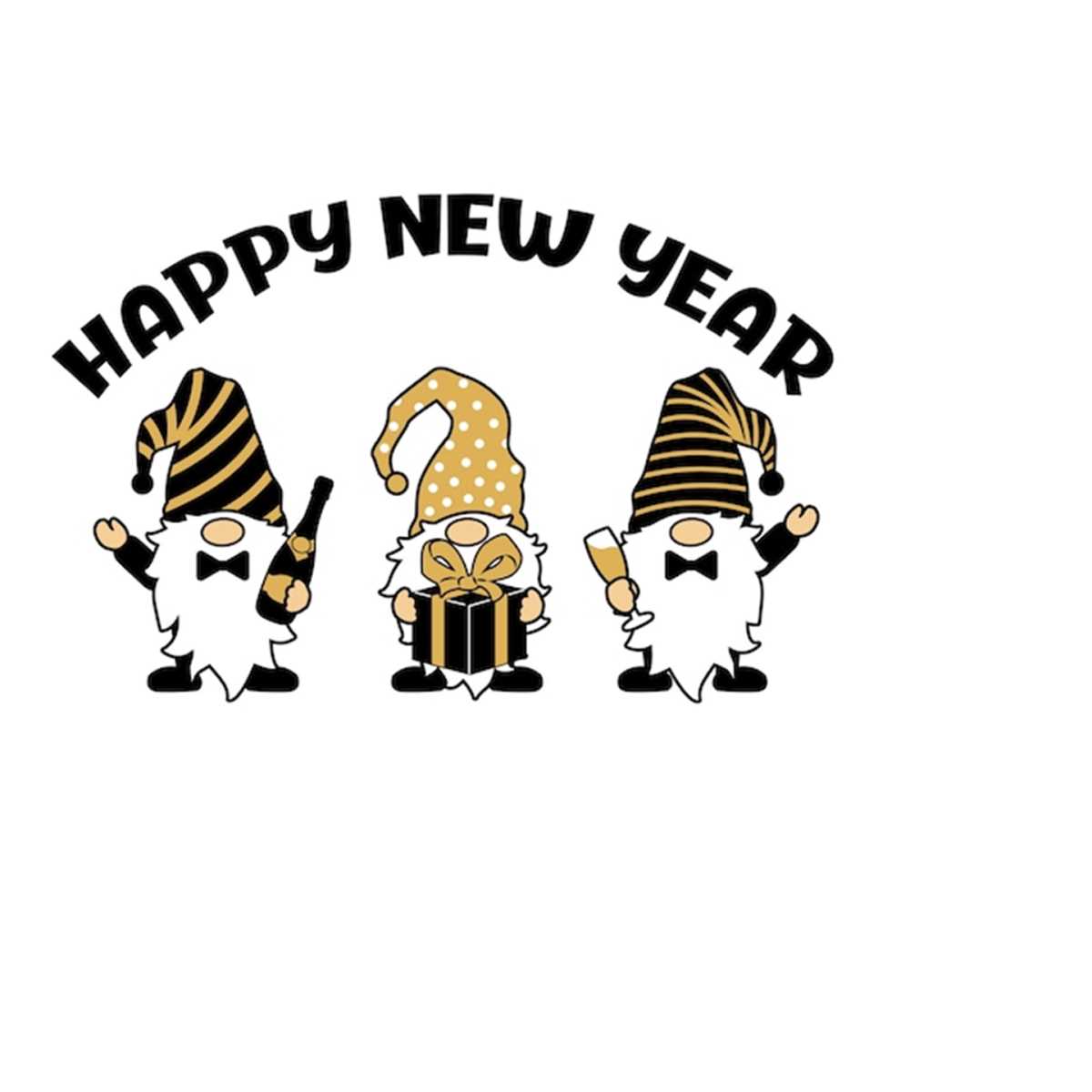 Happy New Year Gnomes svg, png, jpg, ai, eps, dxf | Inspire Uplift