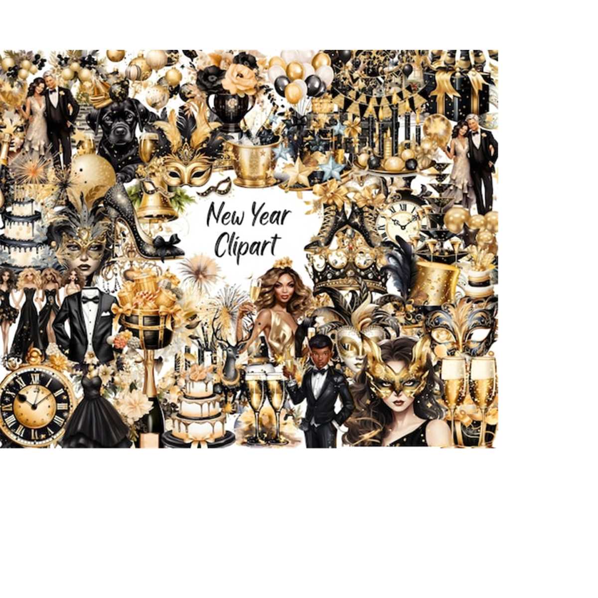 Happy New Year Clipart - 520 Festive Holiday Images, Celebra | Inspire ...