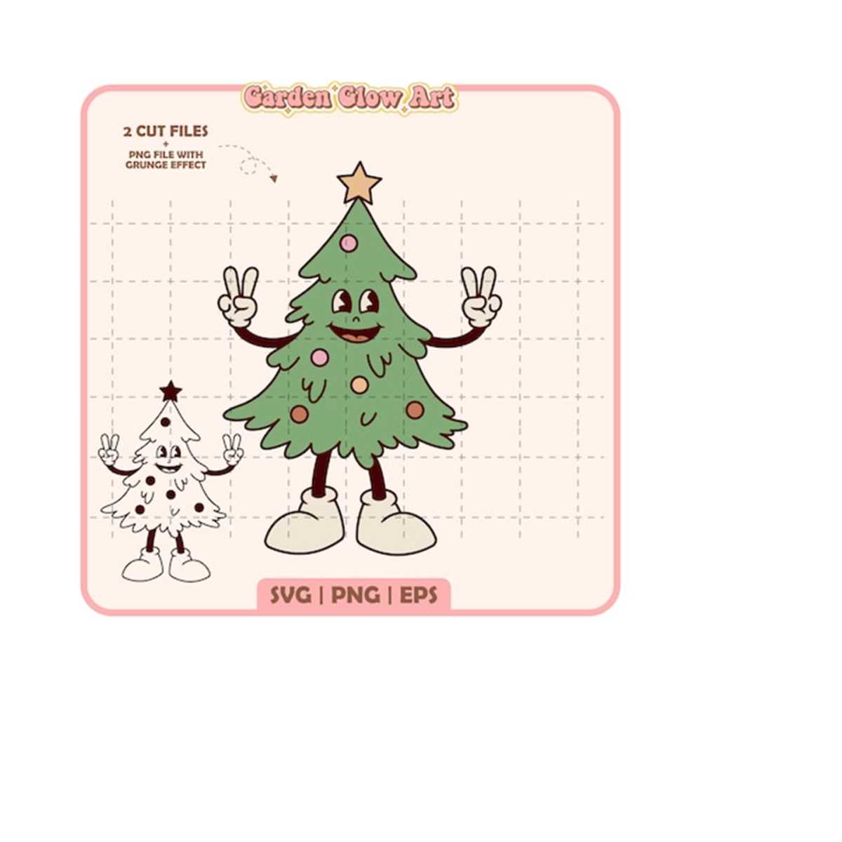 RETRO Christmas Tree Svg, Retro Christmas Character SVG, Cut | Inspire ...