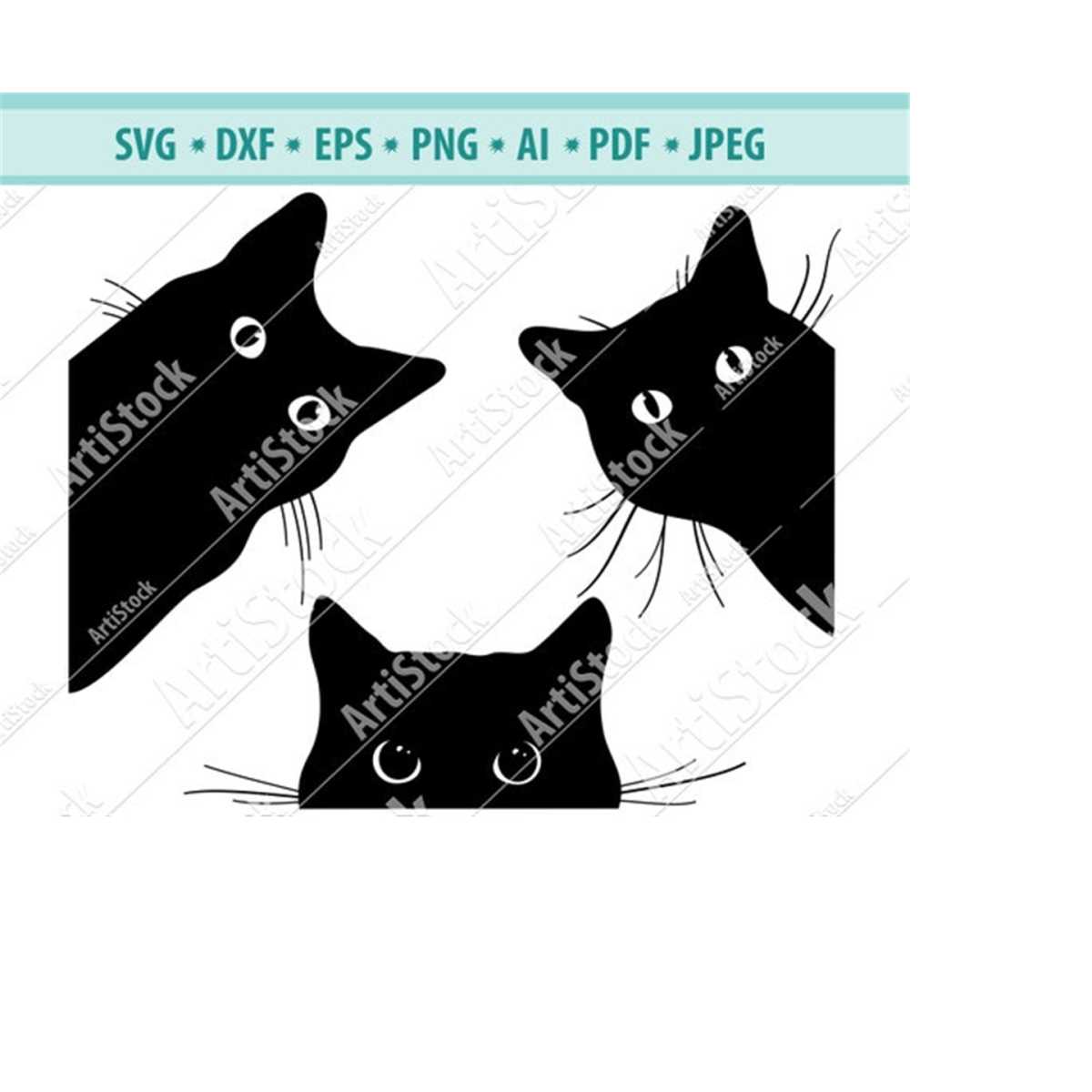 Cat SVG, Black cat svg, Peeking cat clipart, Peeping cat SVG | Inspire ...