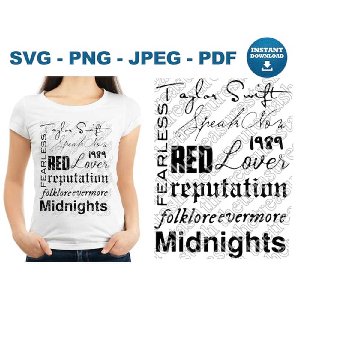 Taylor Swiftie Album Titles Digital Download SVG PNG Jpg Pdf - Inspire ...