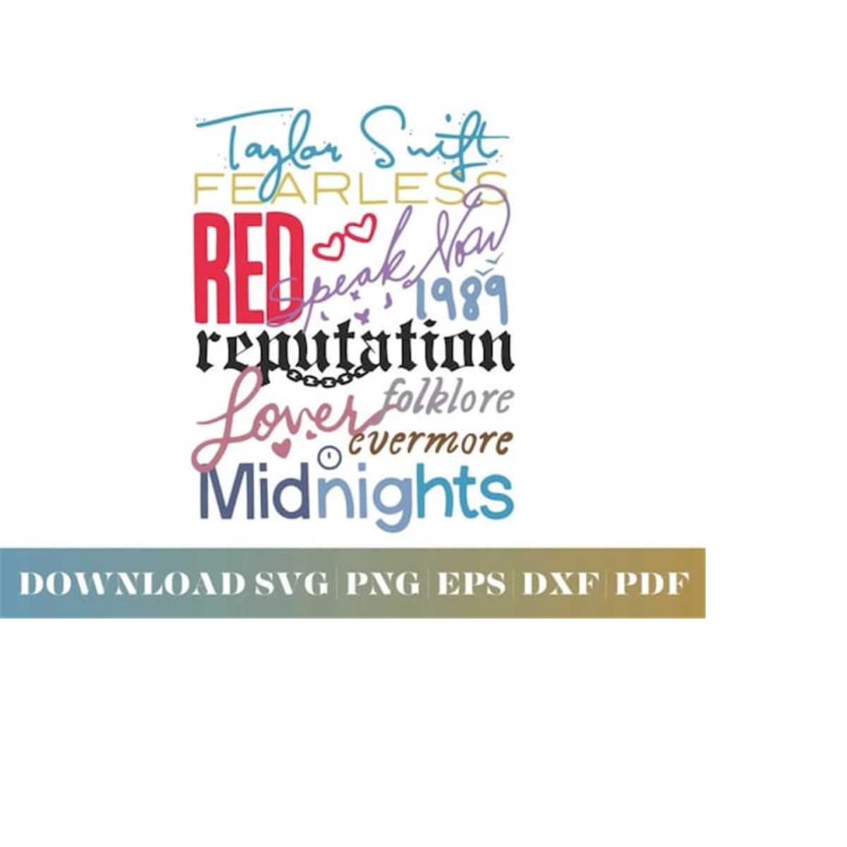 Swiftie SVG | Taylor Swift Albums | the era tour svg | Taylo - Inspire ...