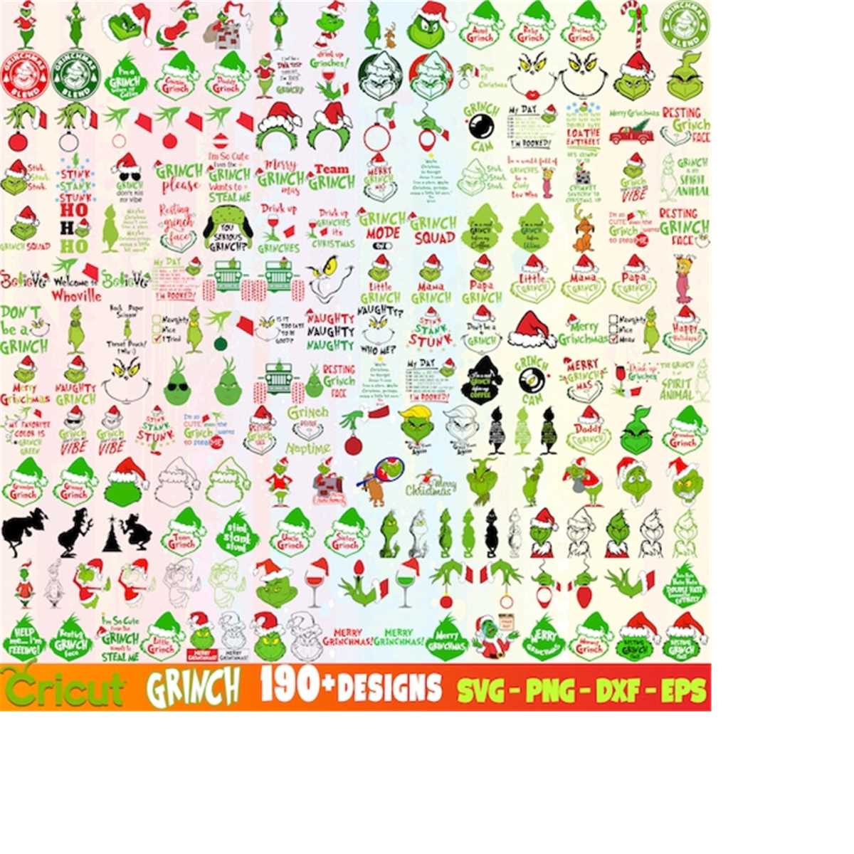760 Files The Grinch Bundle, 190 UNIQUE DESIGN, Grinch Clipa - Inspire ...