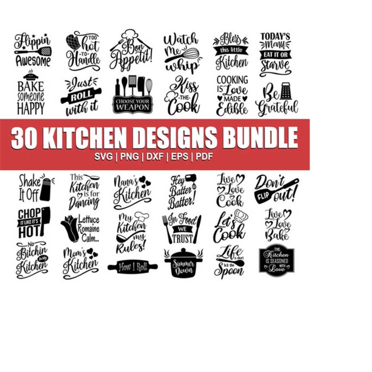 Kitchen Svg, Kitchen Svg Bundle, Kitchen Cut File, Baking Sv - Inspire ...
