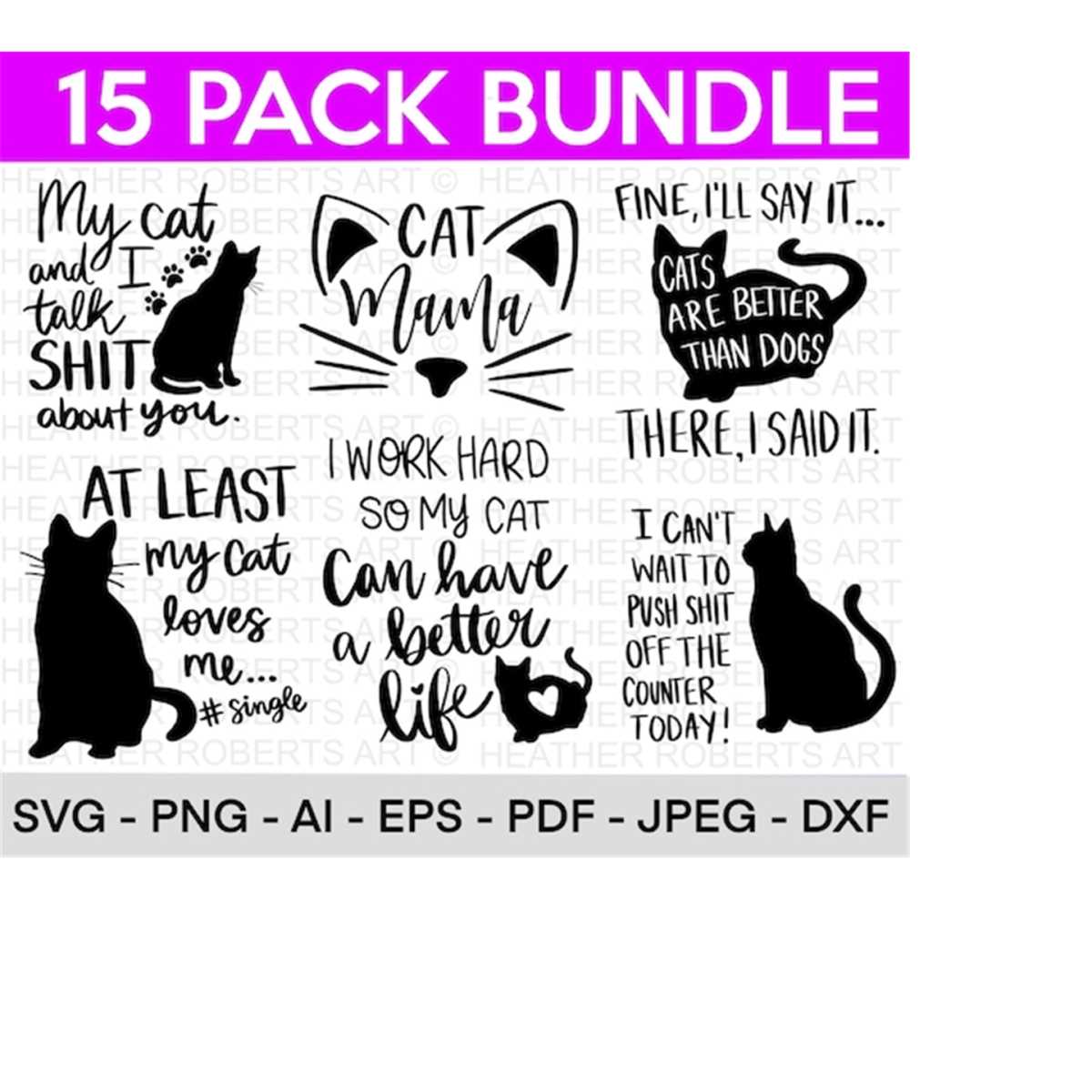 Funny Cat SVG Bundle, Cat SVG, Kitten SVG, Cat lady svg, cra - Inspire ...