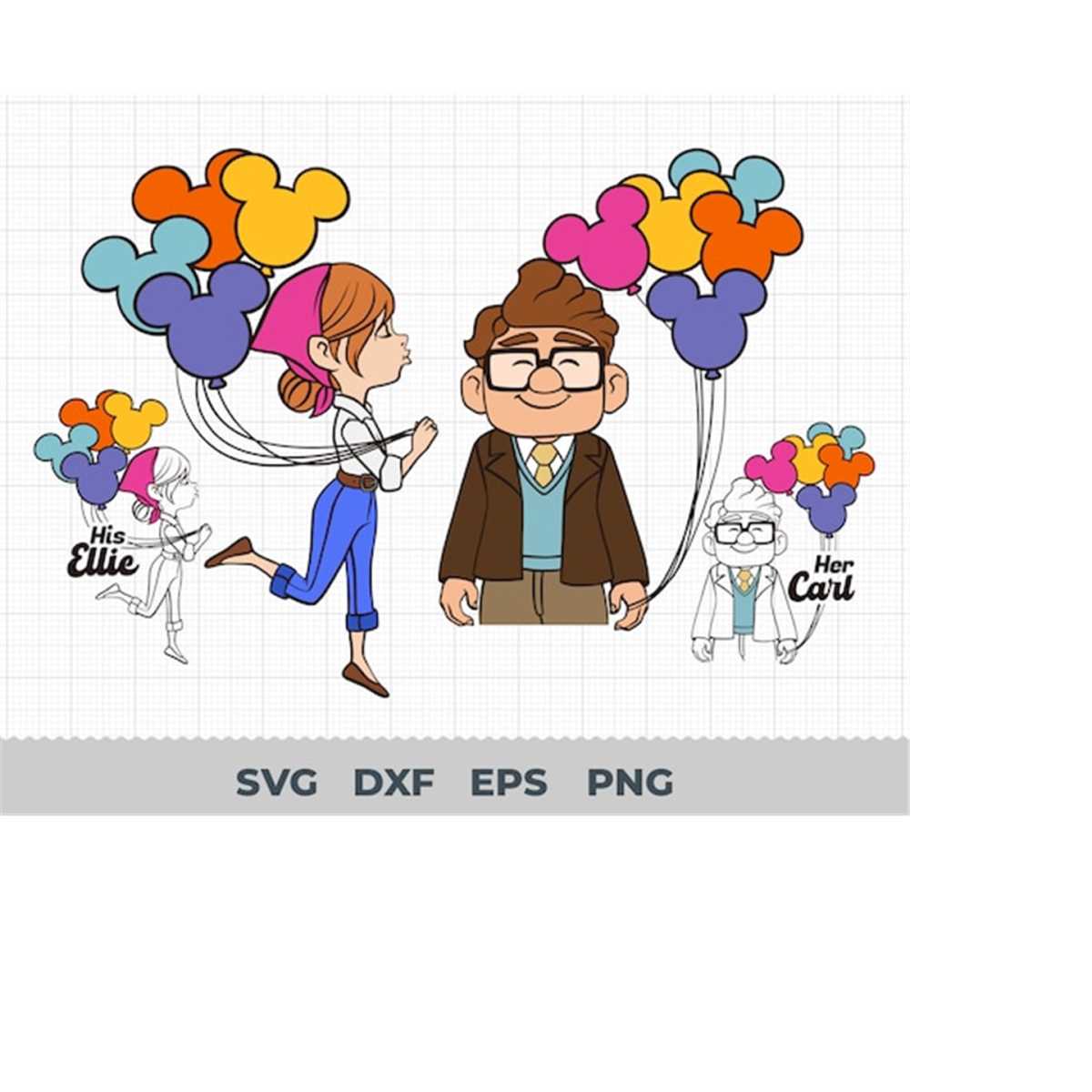 Ellie and Carl Svg, PNG, Up! movie SVG Bundle, Valentine&39s - Inspire ...