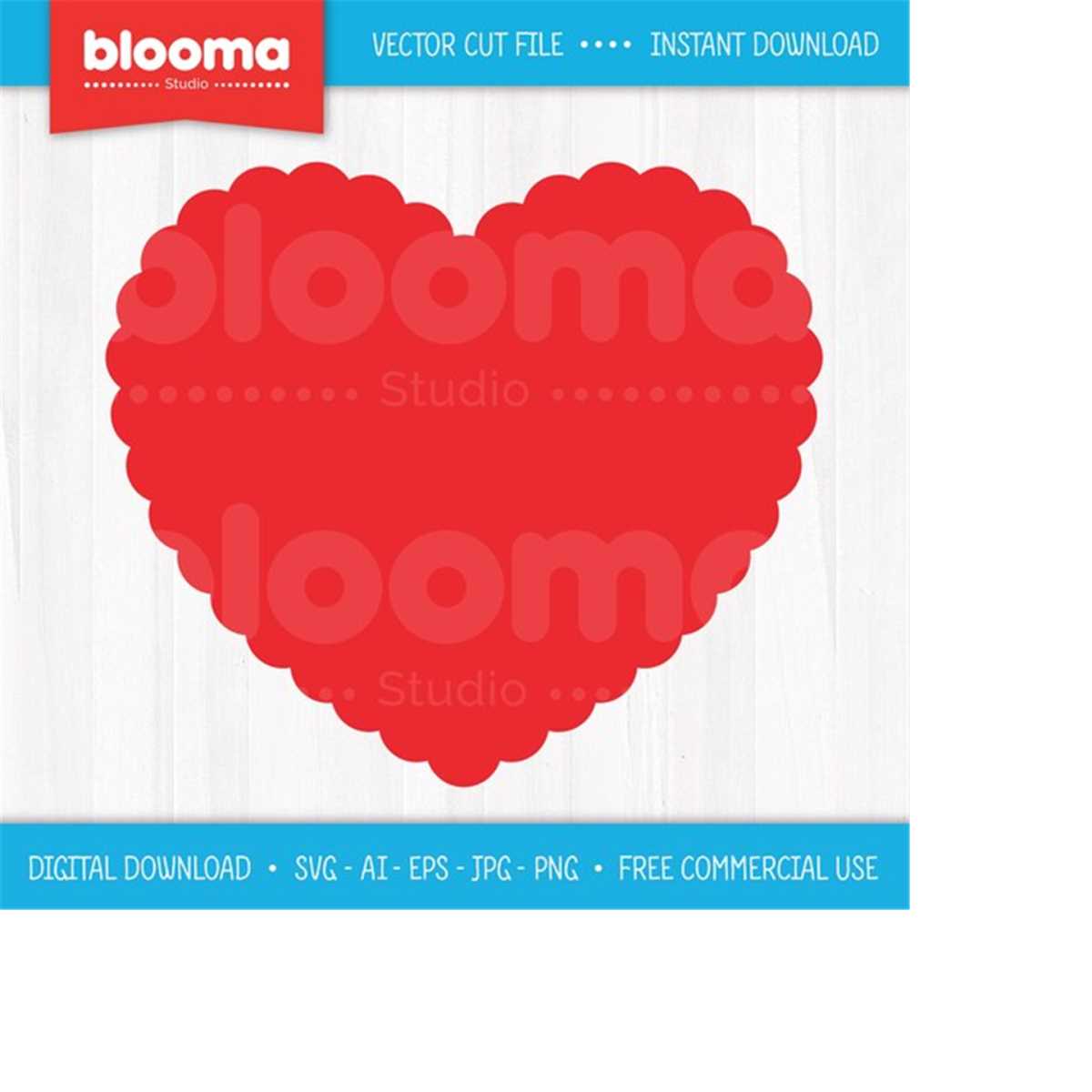 Scalloped Heart Svg | Inspire Uplift