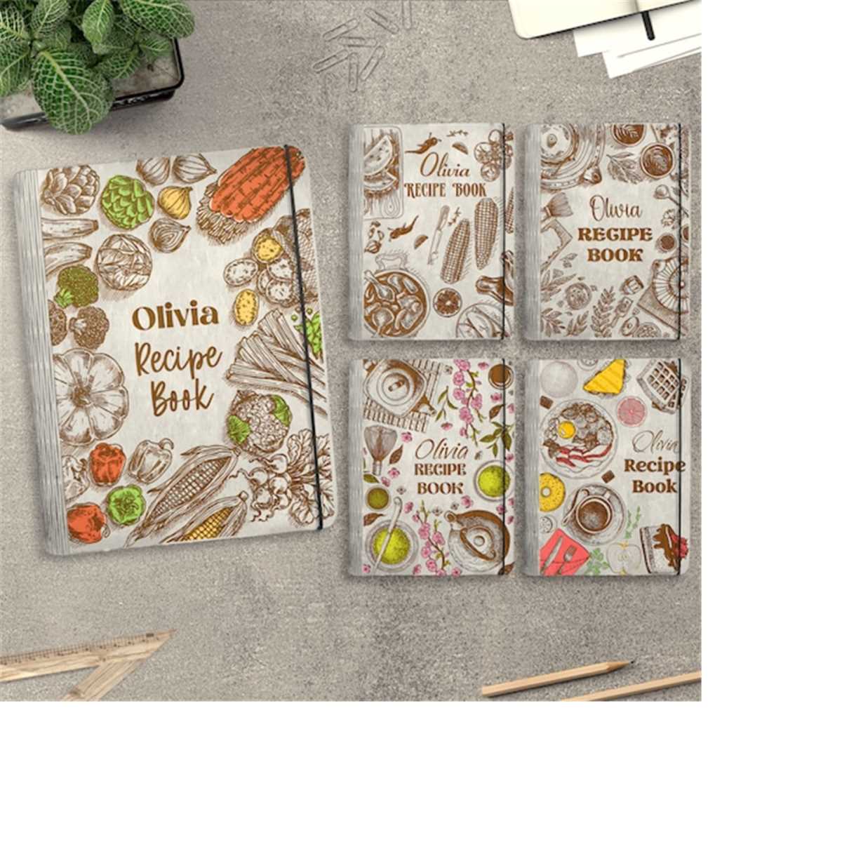 Personalized Recipe Book Cover svg,Wooden cookbook recipes L | Inspire ...