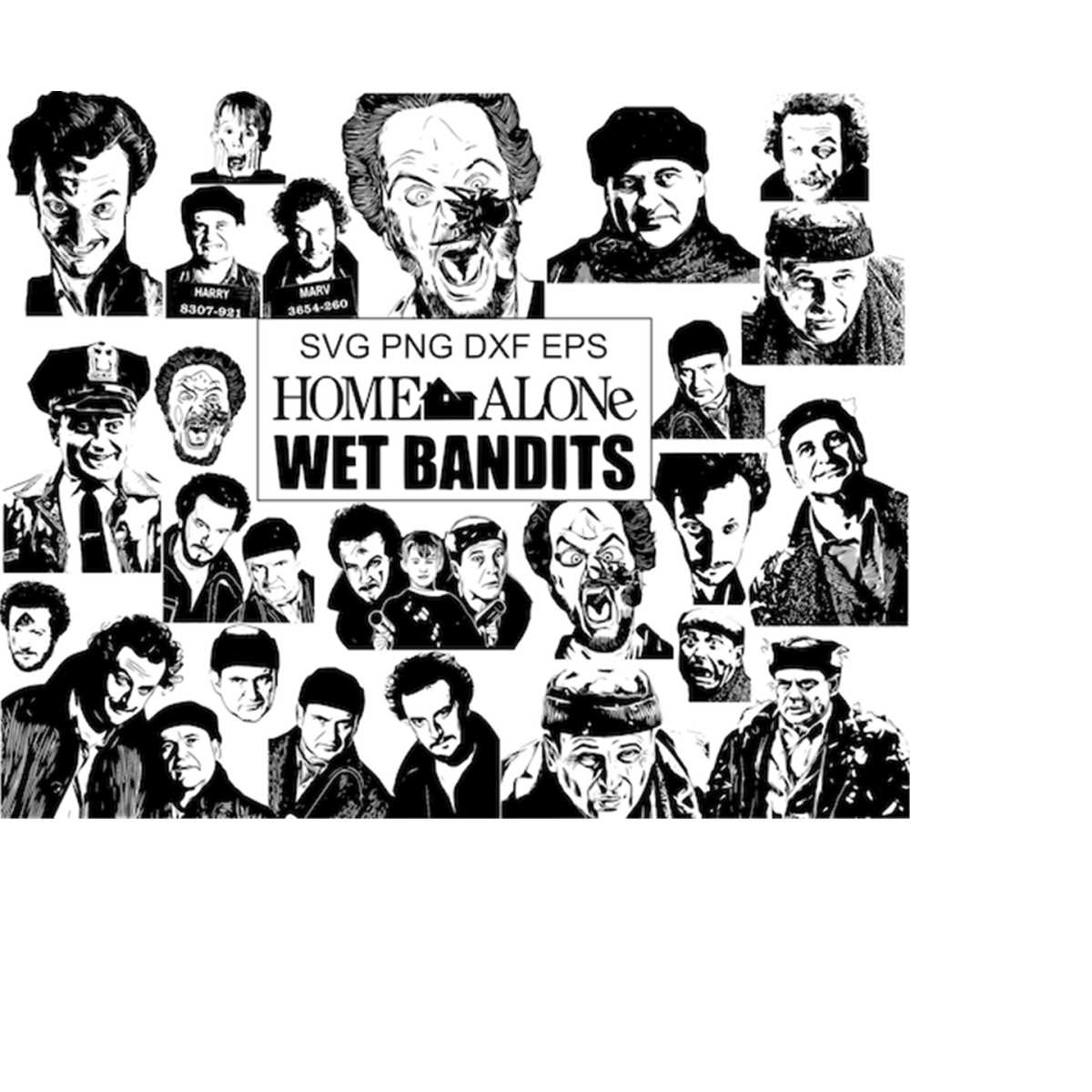 26 SVG Home Alone Wet Bandits Harry Marv Kevin McCallister C | Inspire ...
