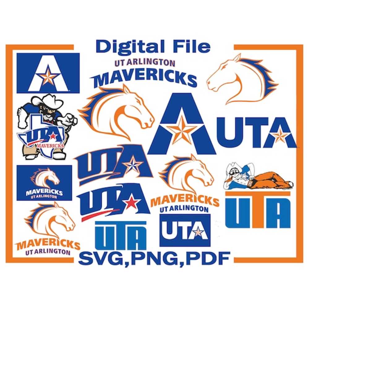Mavericks Svg, UT Arlington University Svg, Football Svg, UT | Inspire ...