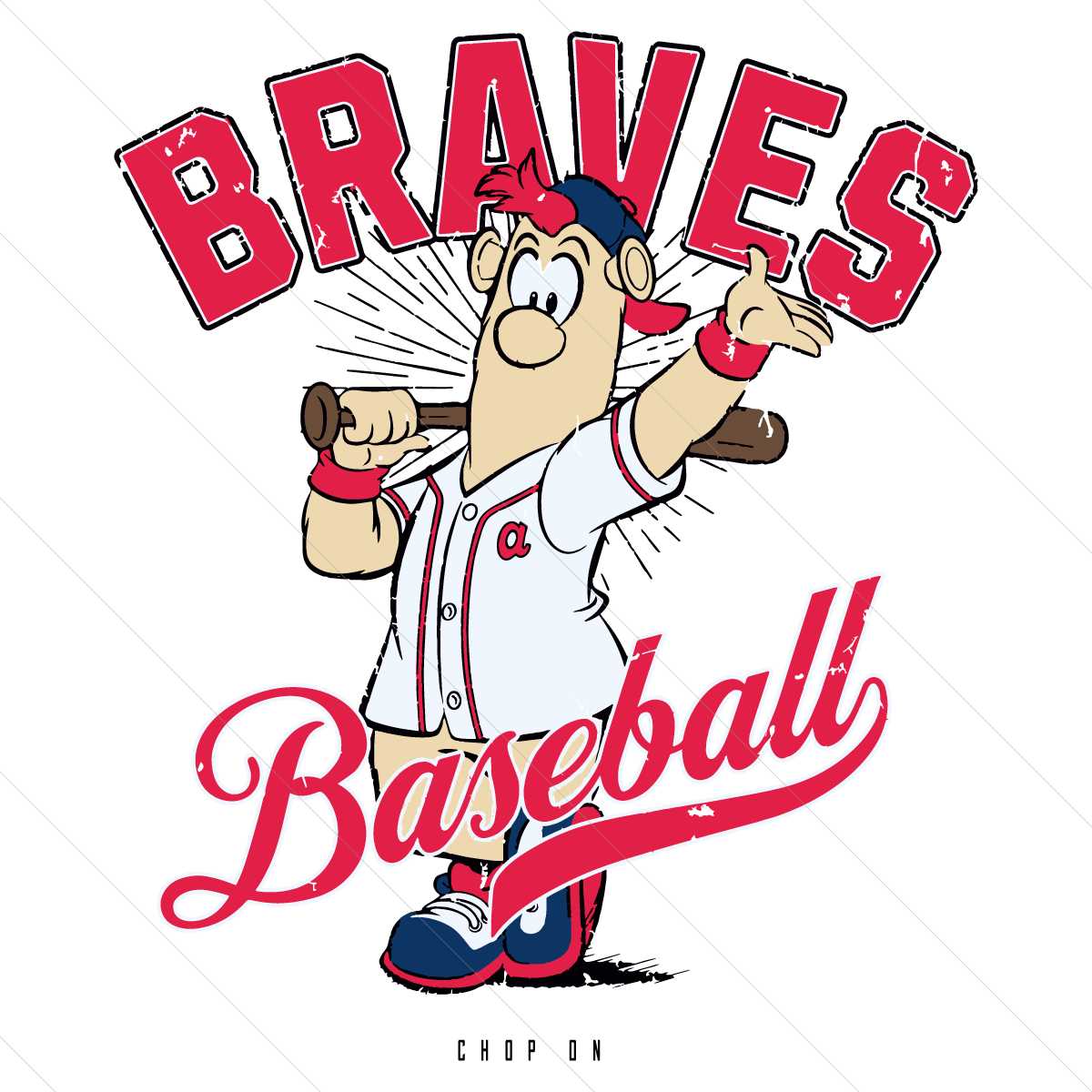 Blooper Mascot Braves Baseball Chop On SVG | Inspire Uplift