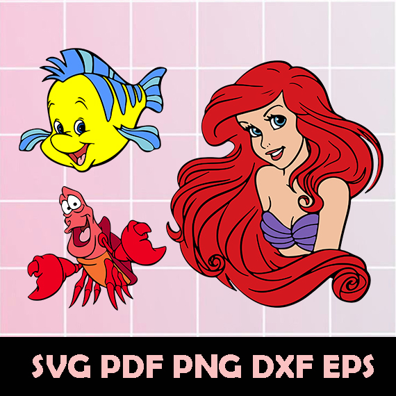 Ariel SVG Bundle, Ariel Mermaid Svg, Ariel Mermaid Clipart, - Inspire ...