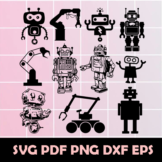 Robot SVG Bundle, Robot Clipart, Robot Vector, Robot Png, Ro - Inspire ...
