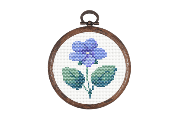 Simple Violet Flower Cross Stitch Pattern PDF Download | Inspire Uplift