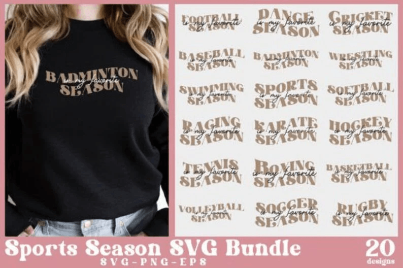 Sports Season SVG Bundle - Favorite Season Cut Files for Sil | Inspire ...