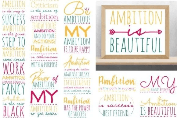 AMBITION Quotes SVG Bundle, Ambition Affirmations SVG Png Dx | Inspire ...