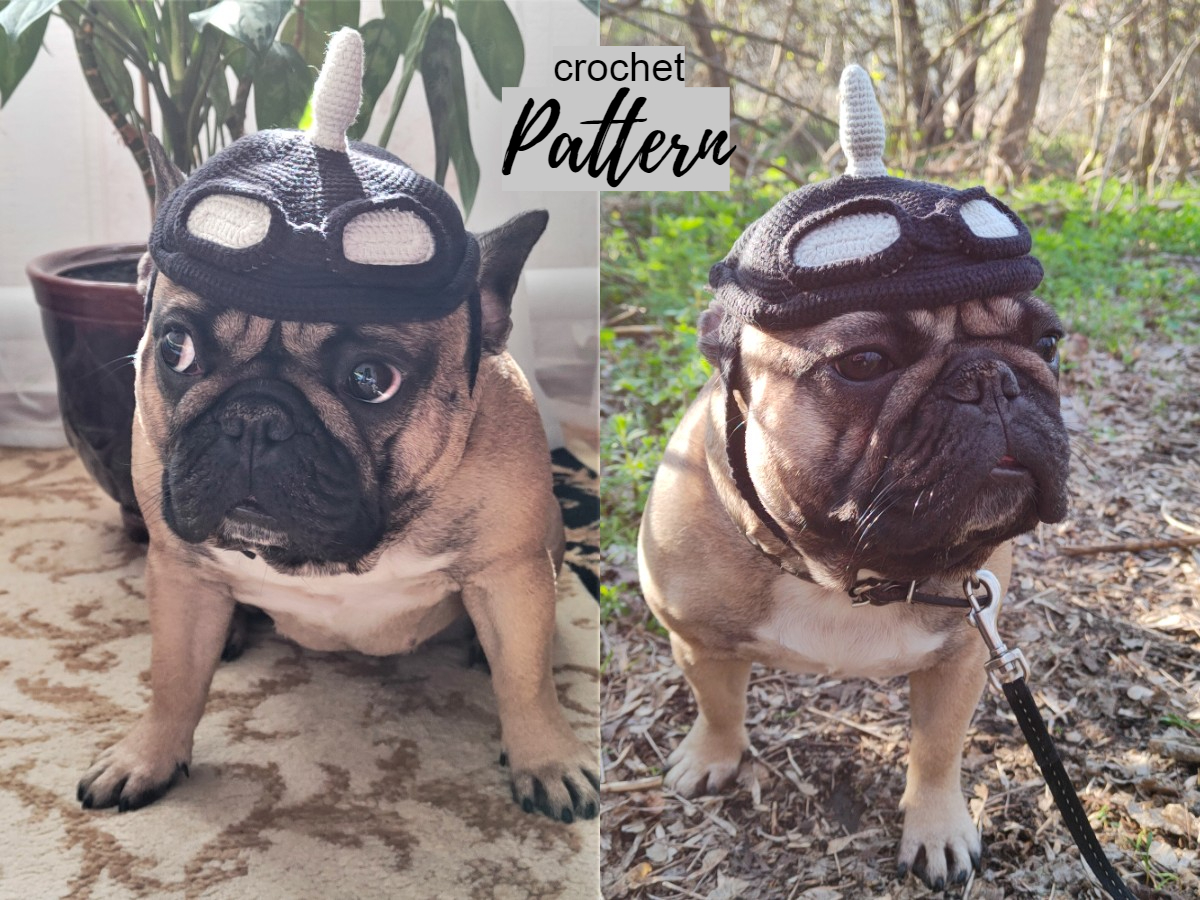 Helmet for a dog crochet pattern, easy to follow Eng PDF | Inspire Uplift
