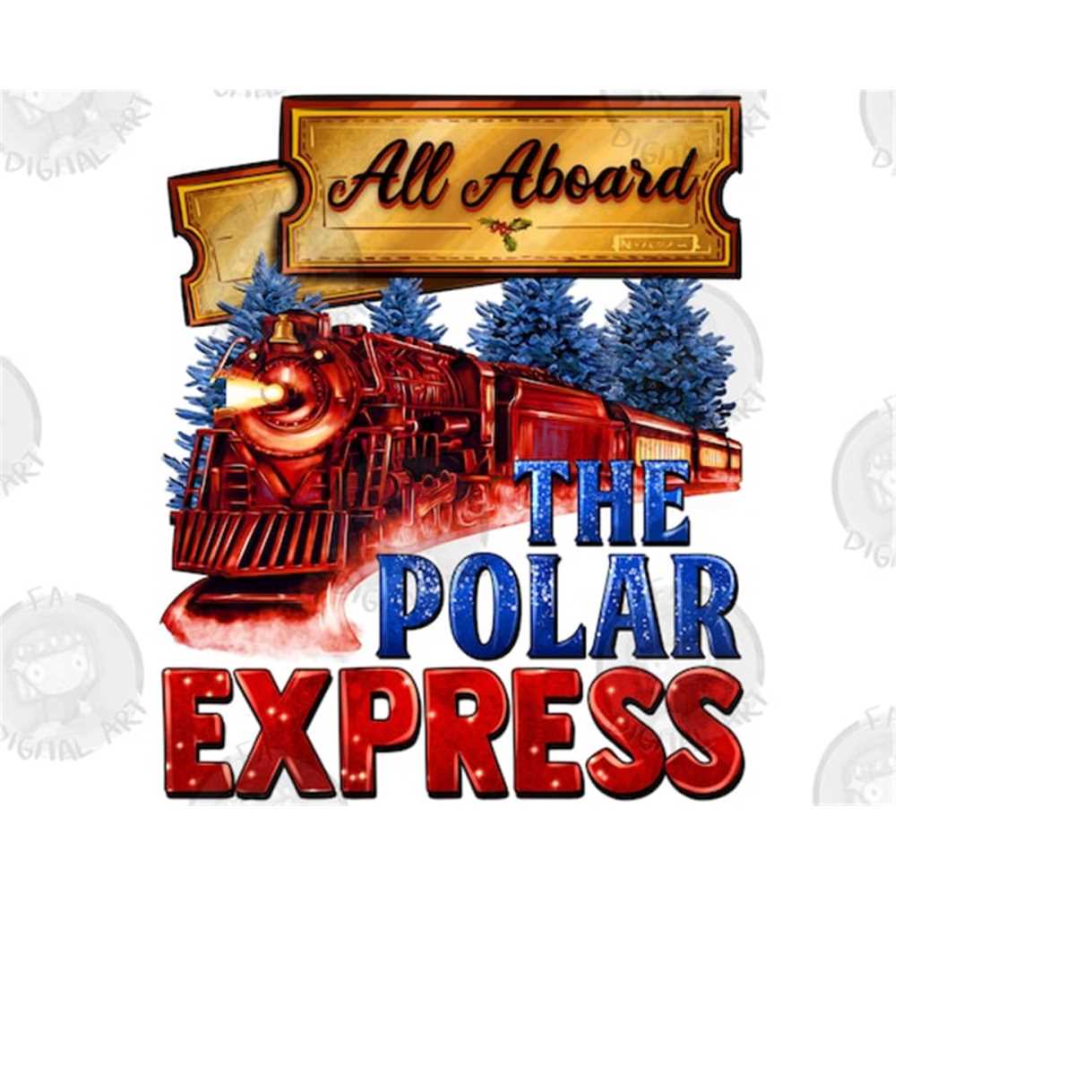 All aboard the Polar Express png sublimation design, Merry C - Inspire ...