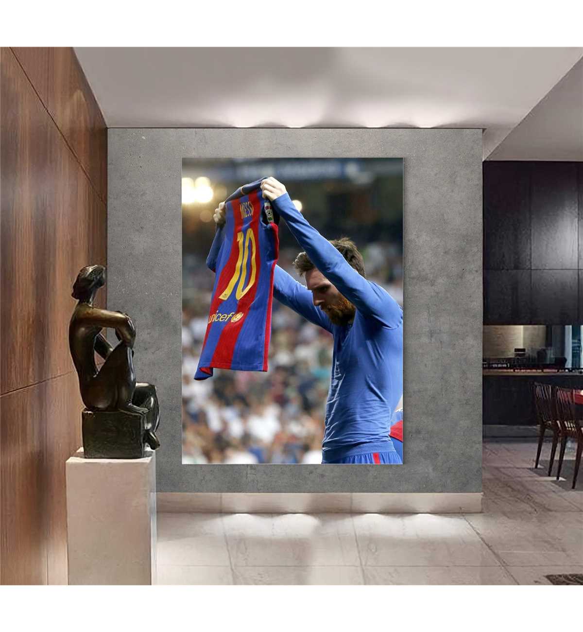 Lionel Messi Iconic Celebration Poster Barcelona Canvas Wall | Inspire ...