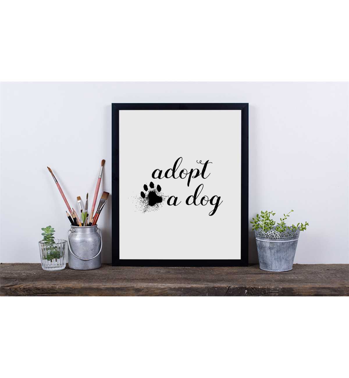 Adopt a dog Definition Print - calligraphy Decor - Inspire Uplift