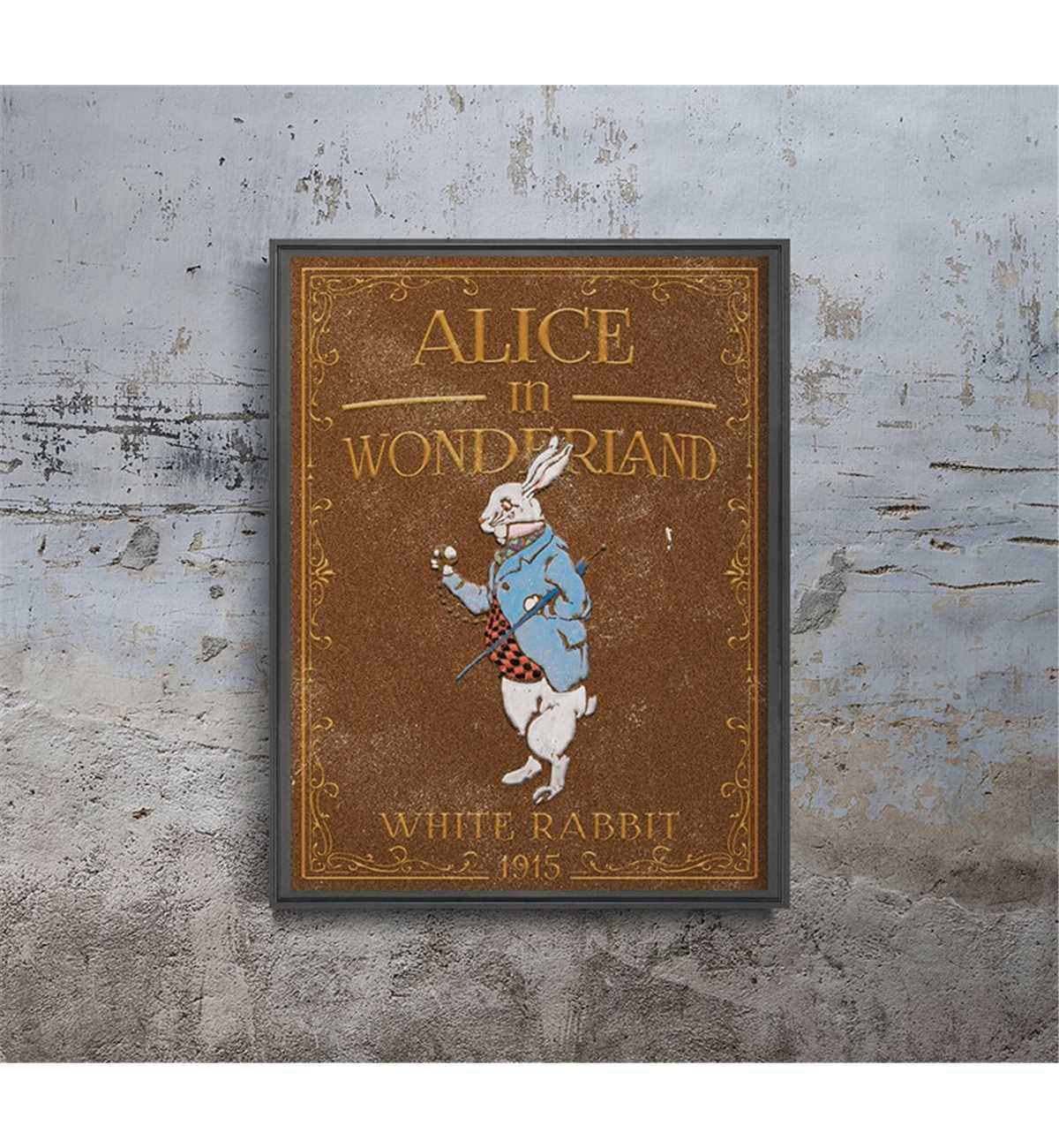 White Rabbit 1915 Alice In Wonderland Poster, Brown | Inspire Uplift