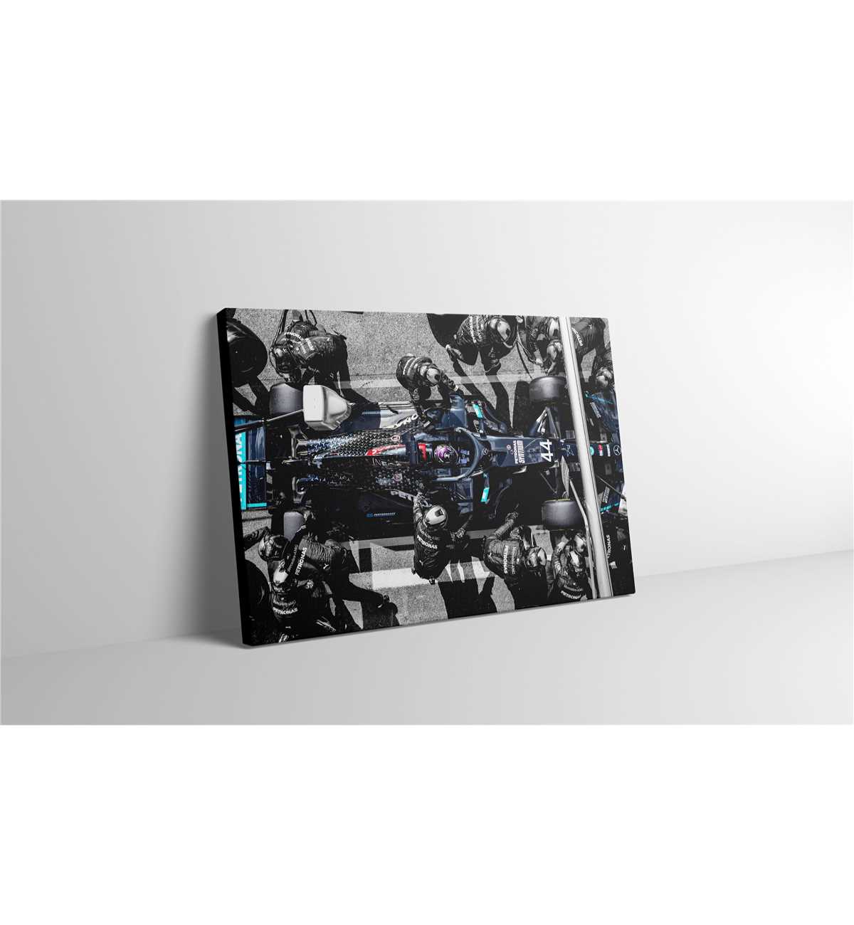 Lewis Hamilton Mercedes F1 Pit Stop Canvas Print | Inspire Uplift