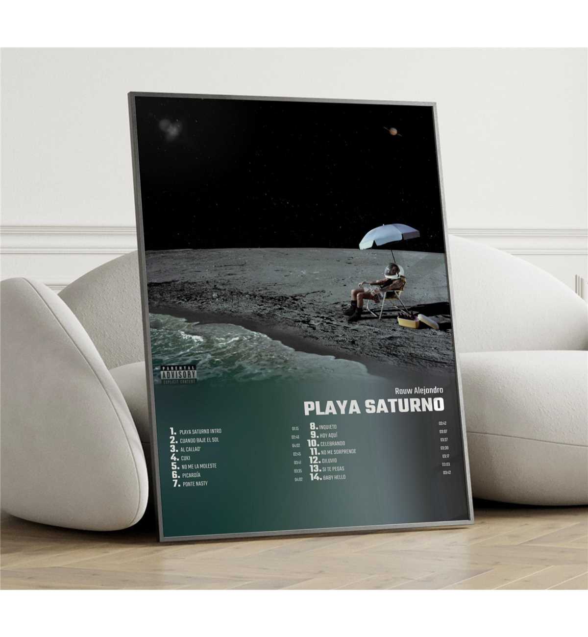 Rauw Alejandro - Playa Saturno Album Cover Poster | Inspire Uplift