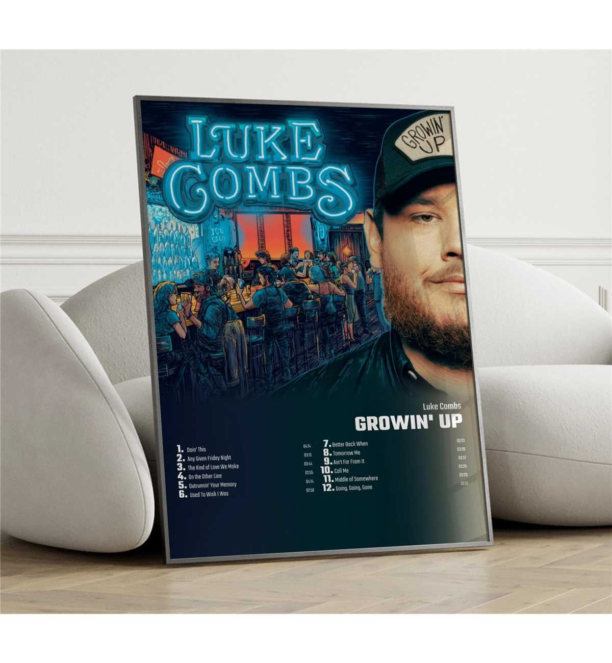 Luke Combs - Growin' Up Album Cover Poster | Inspire Uplift