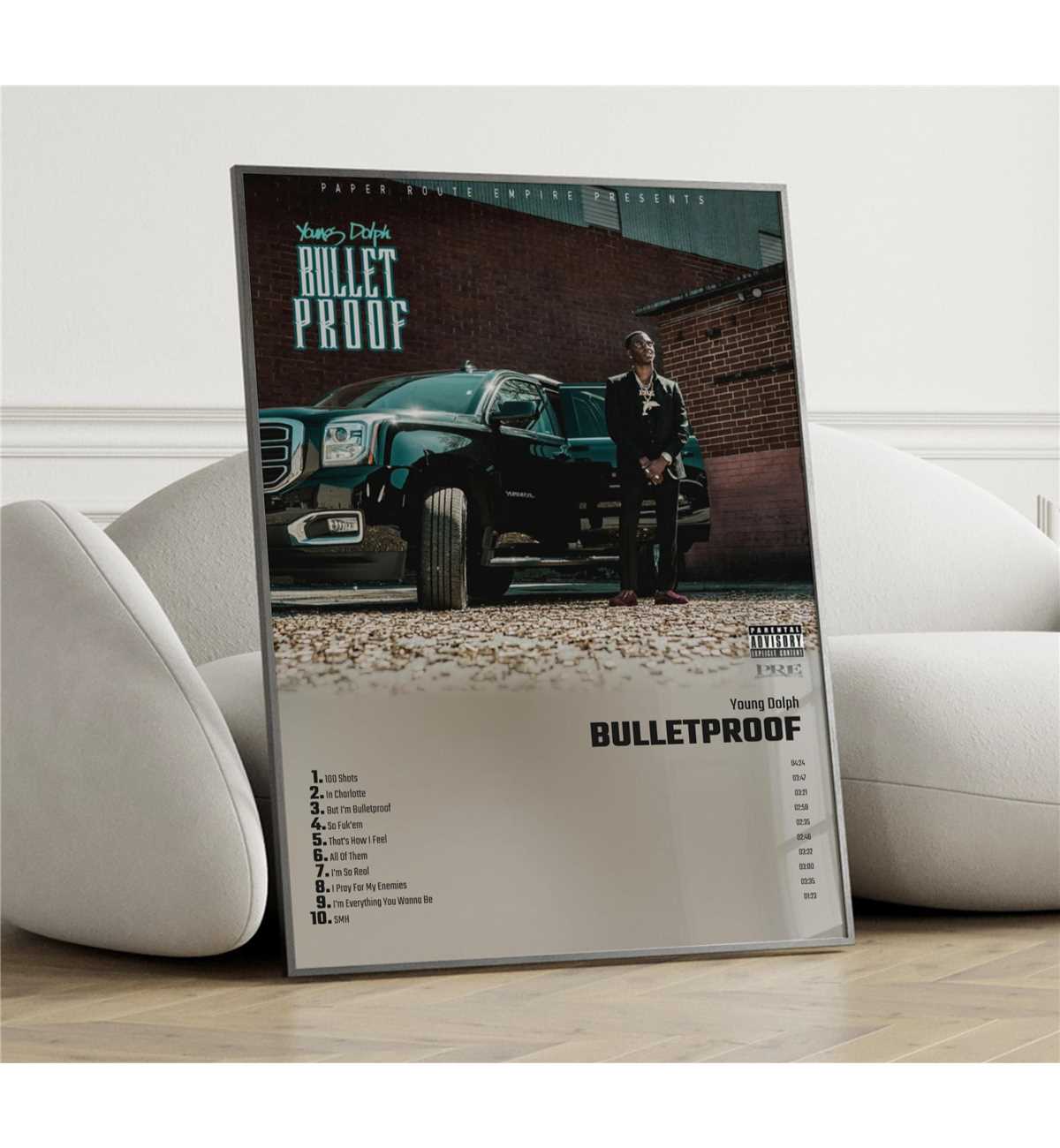 Young Dolph - Bulletproof Album Cover Poster Wall | Inspire Uplift