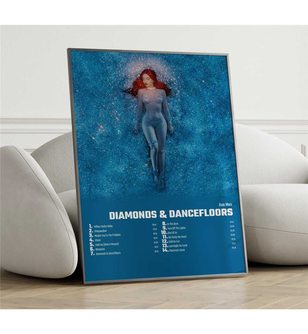 Ava Max - Diamonds Dancefloors Album Cover Poster, | Inspire Uplift