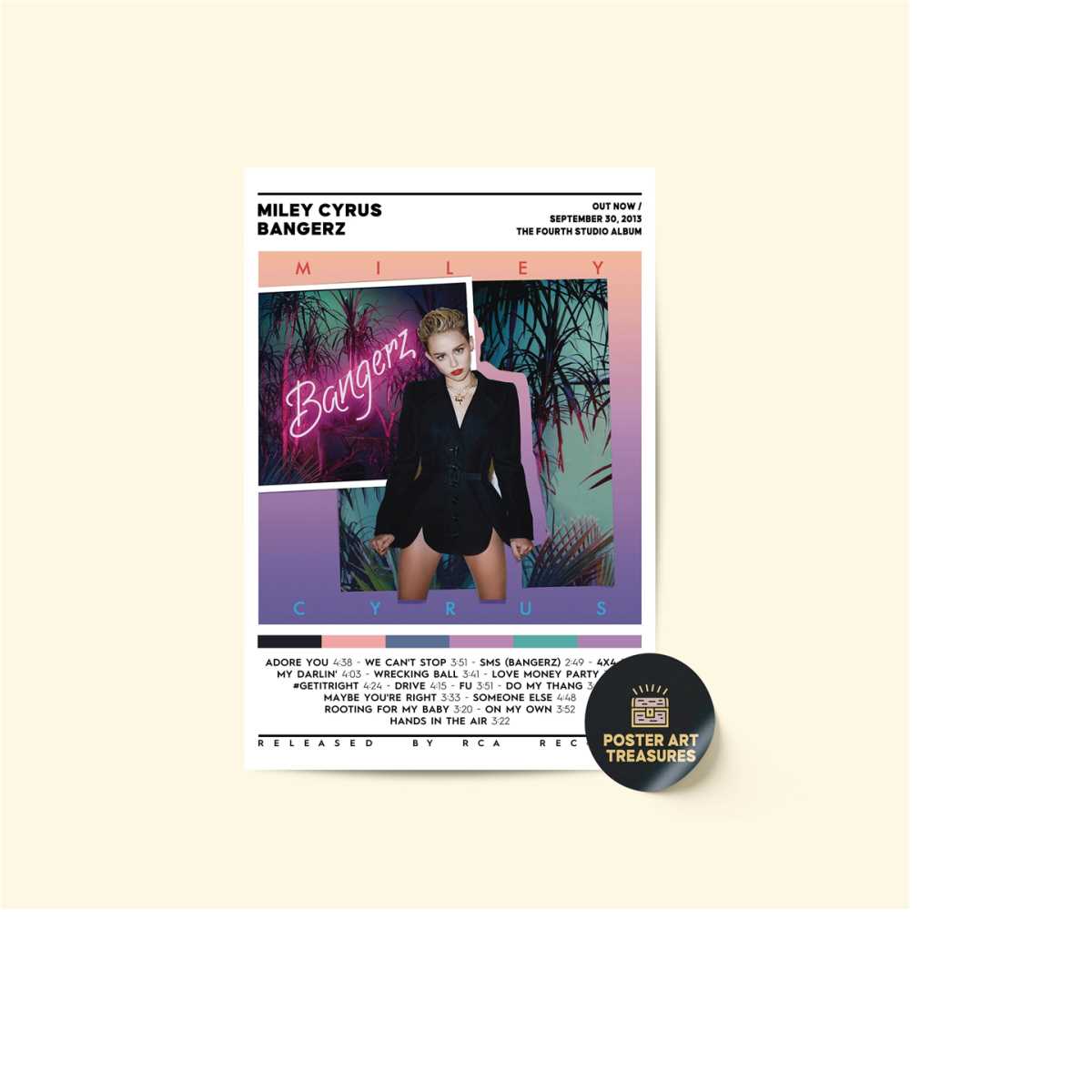 Miley Cyrus - Bangerz Album Poster / Album Tracklist Poster | Inspire ...