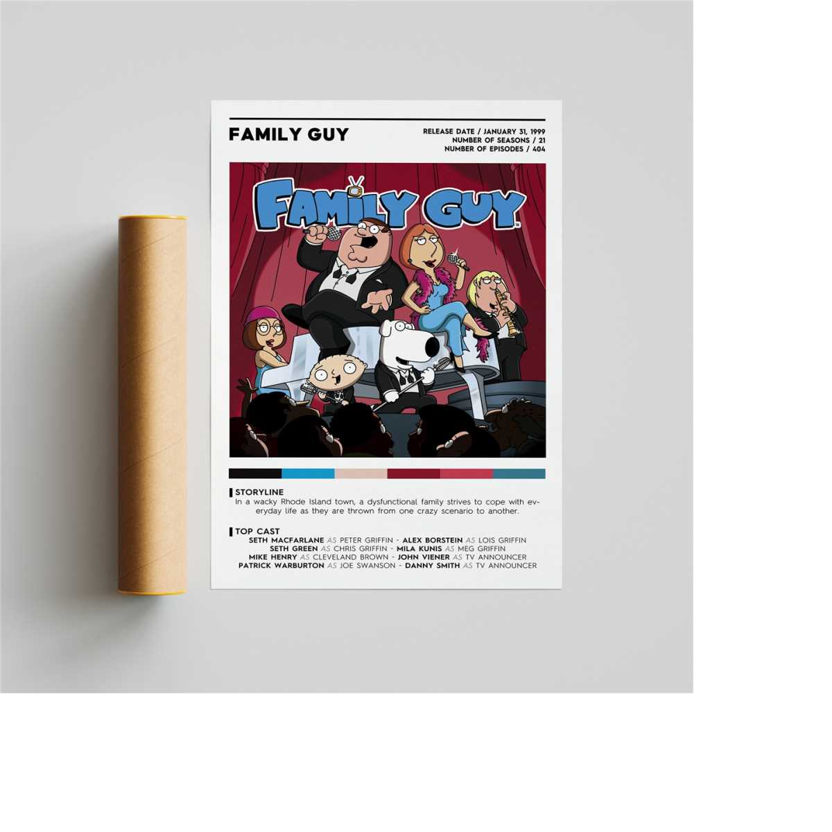 Family Guy Poster / TV Show Poster / TV Prints / Wall Art / | Inspire ...