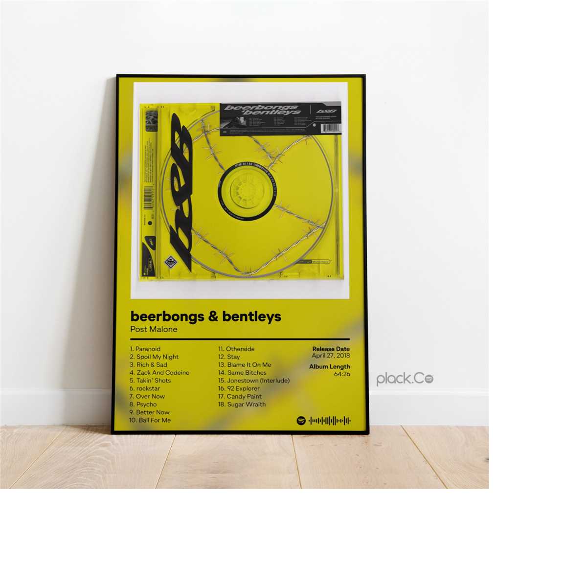 Post Malone Beerbongs And Bentleys Custom Album Poster H Inspire 1970