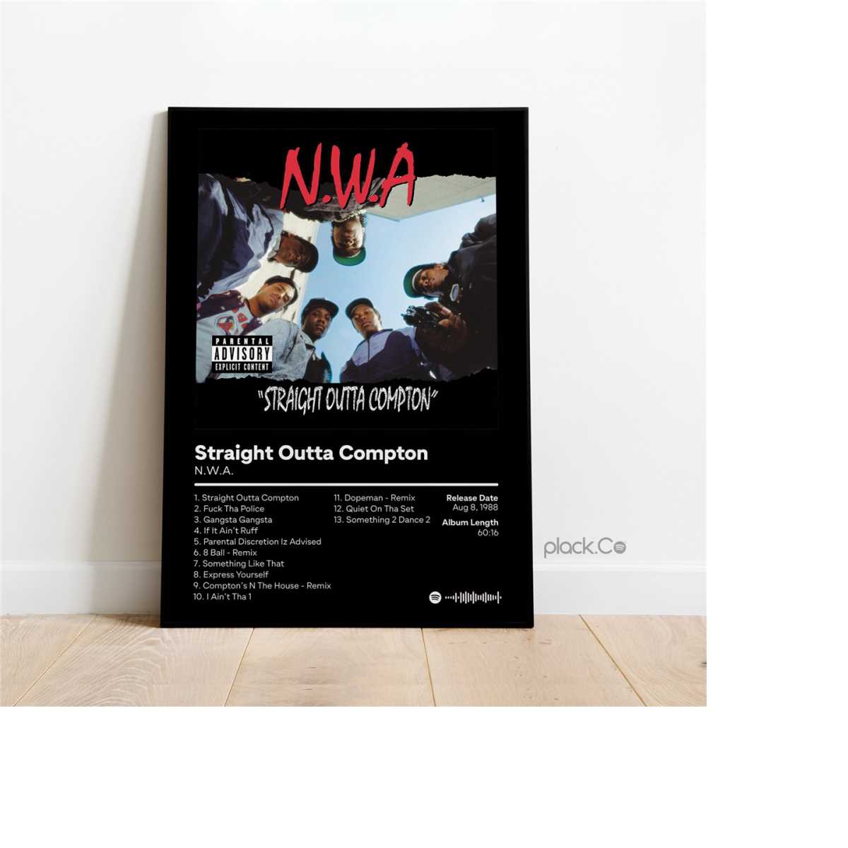 NWA - Straight Outta Compton - Custom Album Poster - Hip Hop | Inspire ...