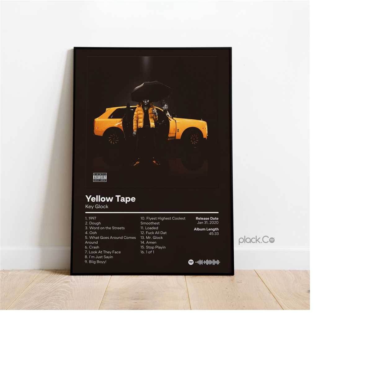 Key Glock - Yellow Tape - Custom Album Poster - Hip Hop Prin | Inspire ...